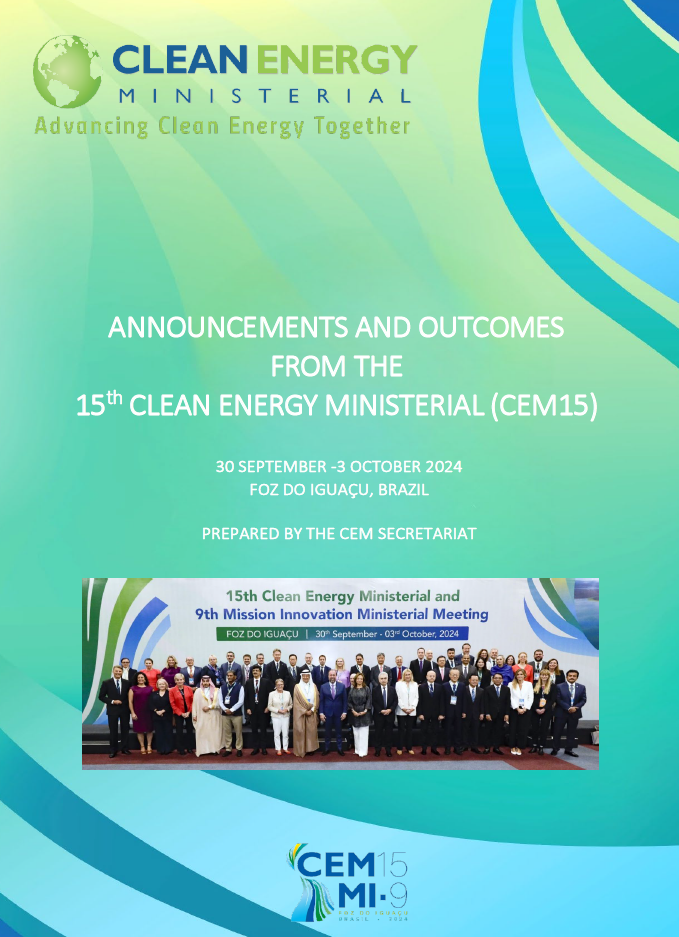 15th Clean Energy Ministerial - Outcomes and Announcements | Clean Energy Ministerial
